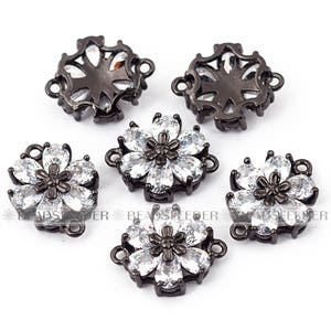 Flower Connector Link,clear CZ Paved , Findinging/cubic Zirconia CZ ...