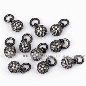 Classic Round Ball Charm Clear Zirconia Charm - Etsy