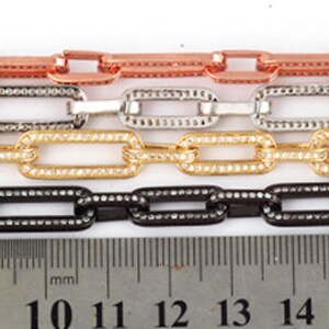 CZ Chain Jumbo Paper Clip Chain Half Finished for Bracelet - Etsy