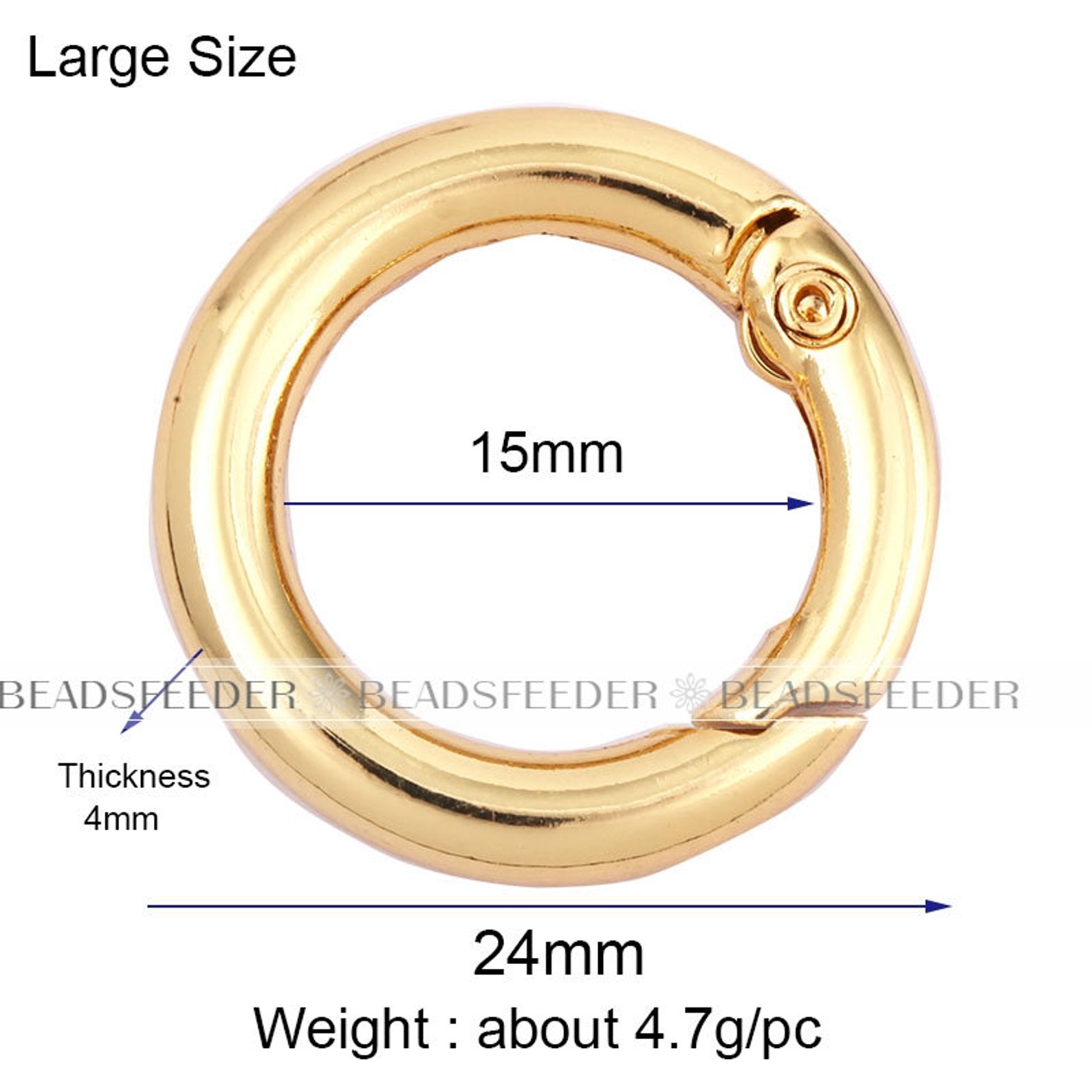 Push in Gate Lock Round Donut Jewelry Clasp Charm Holder gold - Etsy