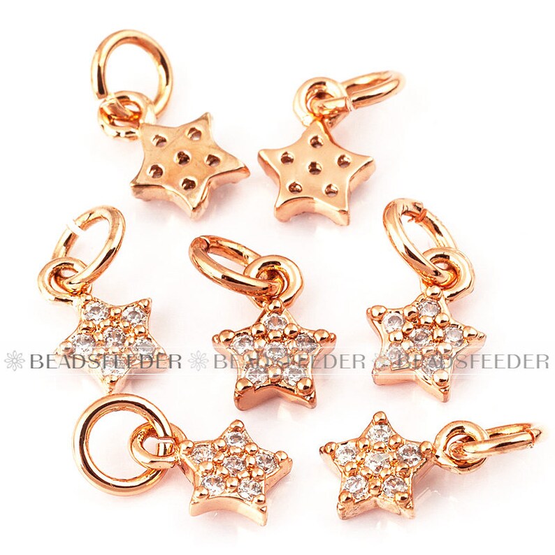 2/10pcs Super Mini Star Charm clear CZ Micro Pavecz/ Cubic - Etsy