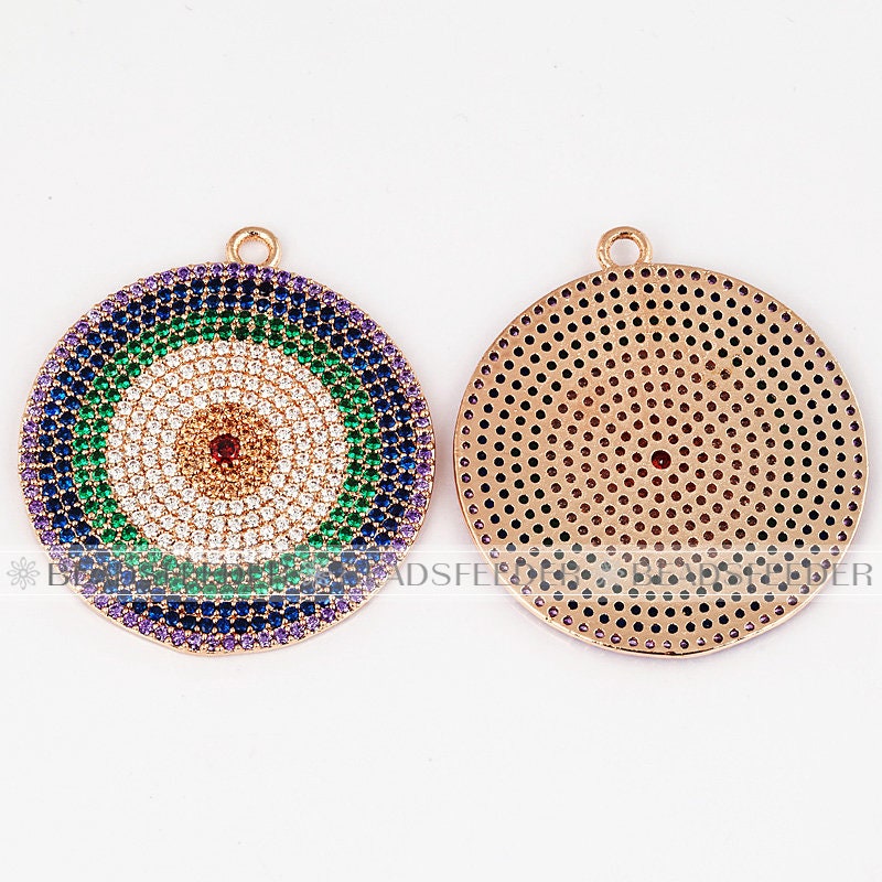 Rainbow Color Evil Eye Pendant for Neck Lace Cubic Zirconia - Etsy