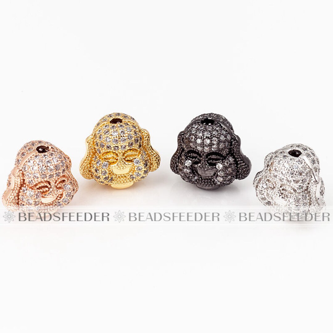 Chinese Happy Buddha Bead Micro Pave Bead / CZ Bead / Clear - Etsy