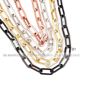 CZ Chain Jumbo Paper Clip Chain Half Finished for Bracelet - Etsy