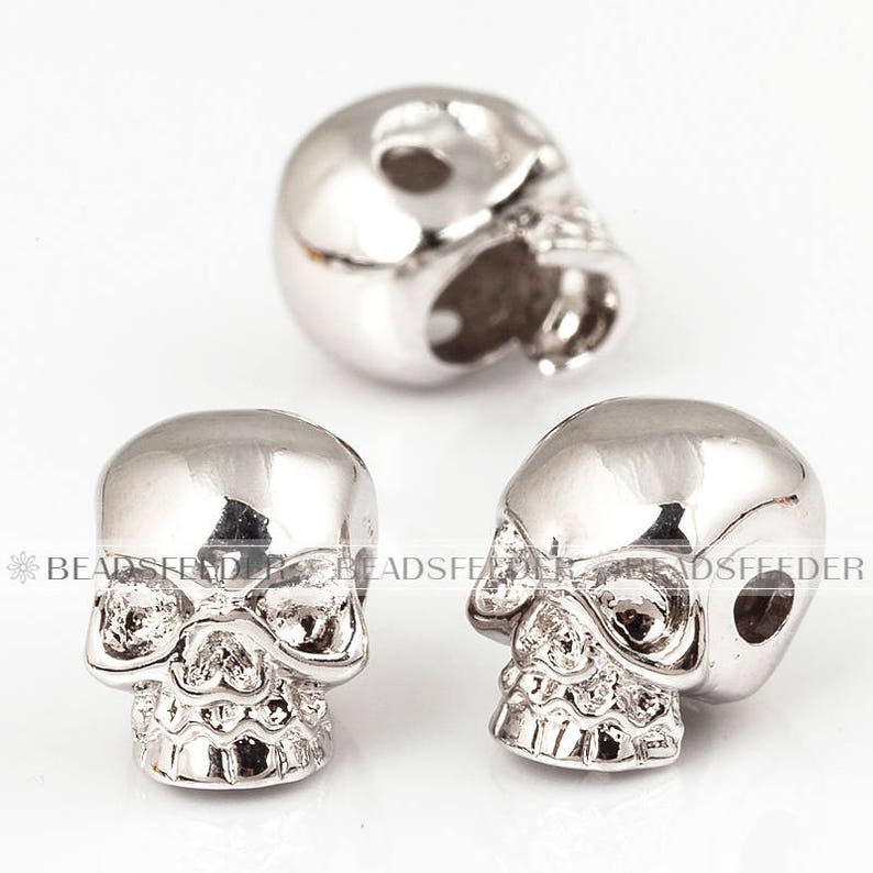 Skull Bead Micro Pave Bead / CZ Bead / Clear Cubic Zirconia - Etsy