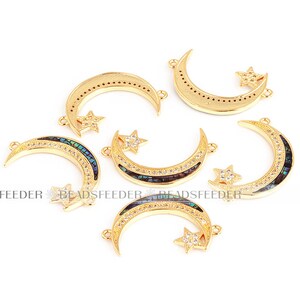 Half Moon Star Crescent Connectorwith Abalone Shell - Etsy