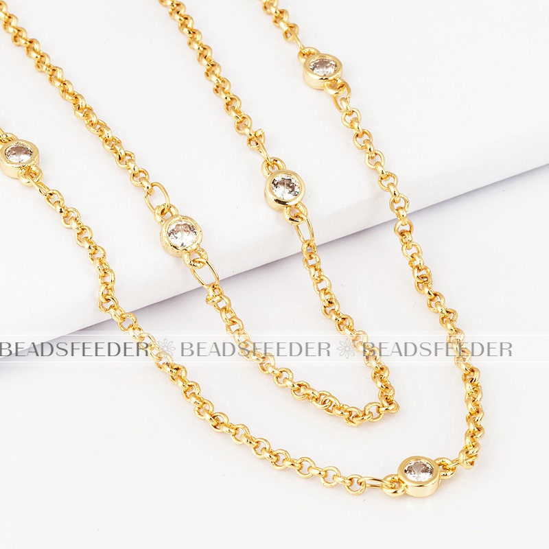 Sturdy Half Finished CZ Chain Brass Based - Etsy