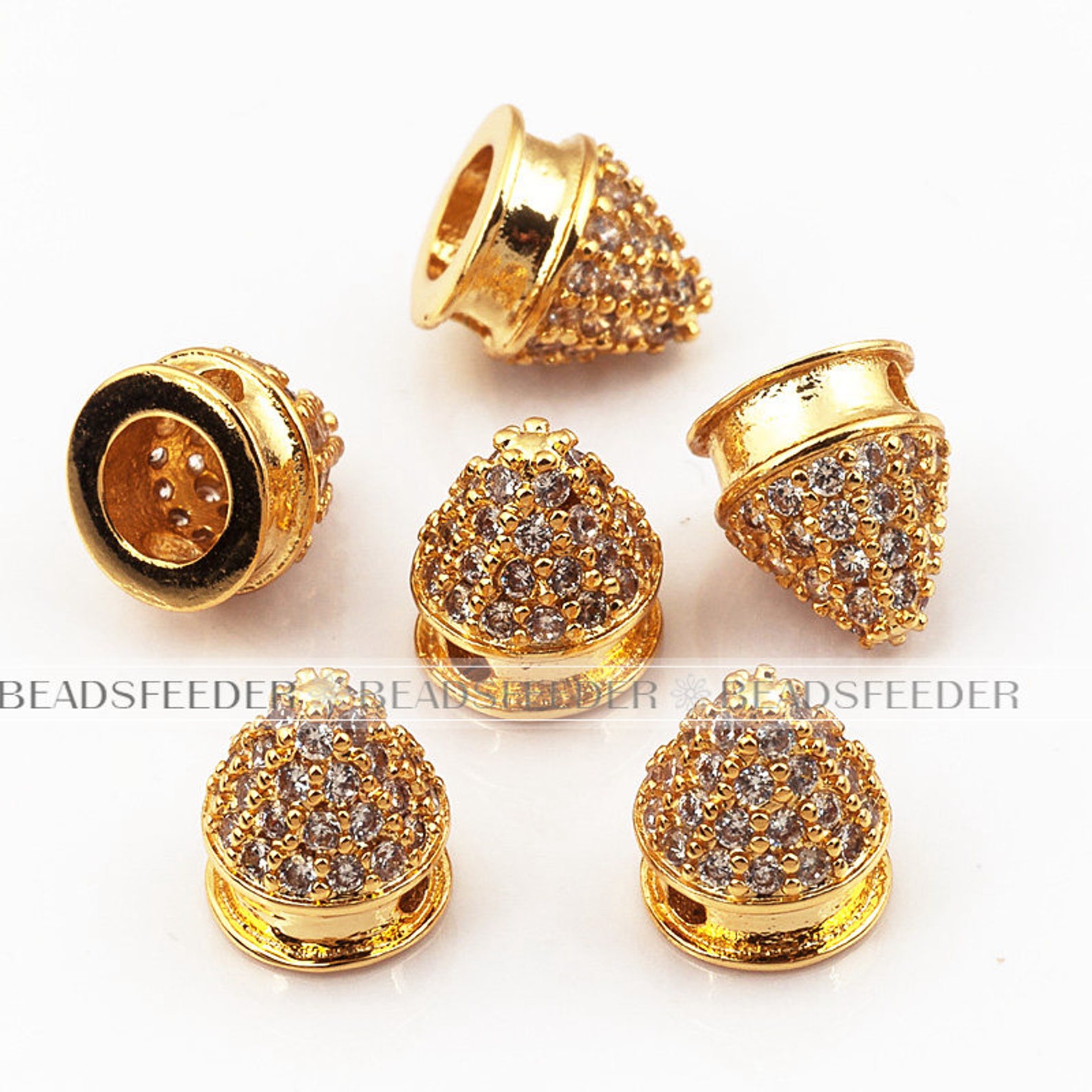 Tower Bead With Black/clear CZ Hand Craft Supplies Jewlery - Etsy