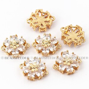Flower Connector Link,clear CZ Paved , Findinging/cubic Zirconia CZ ...