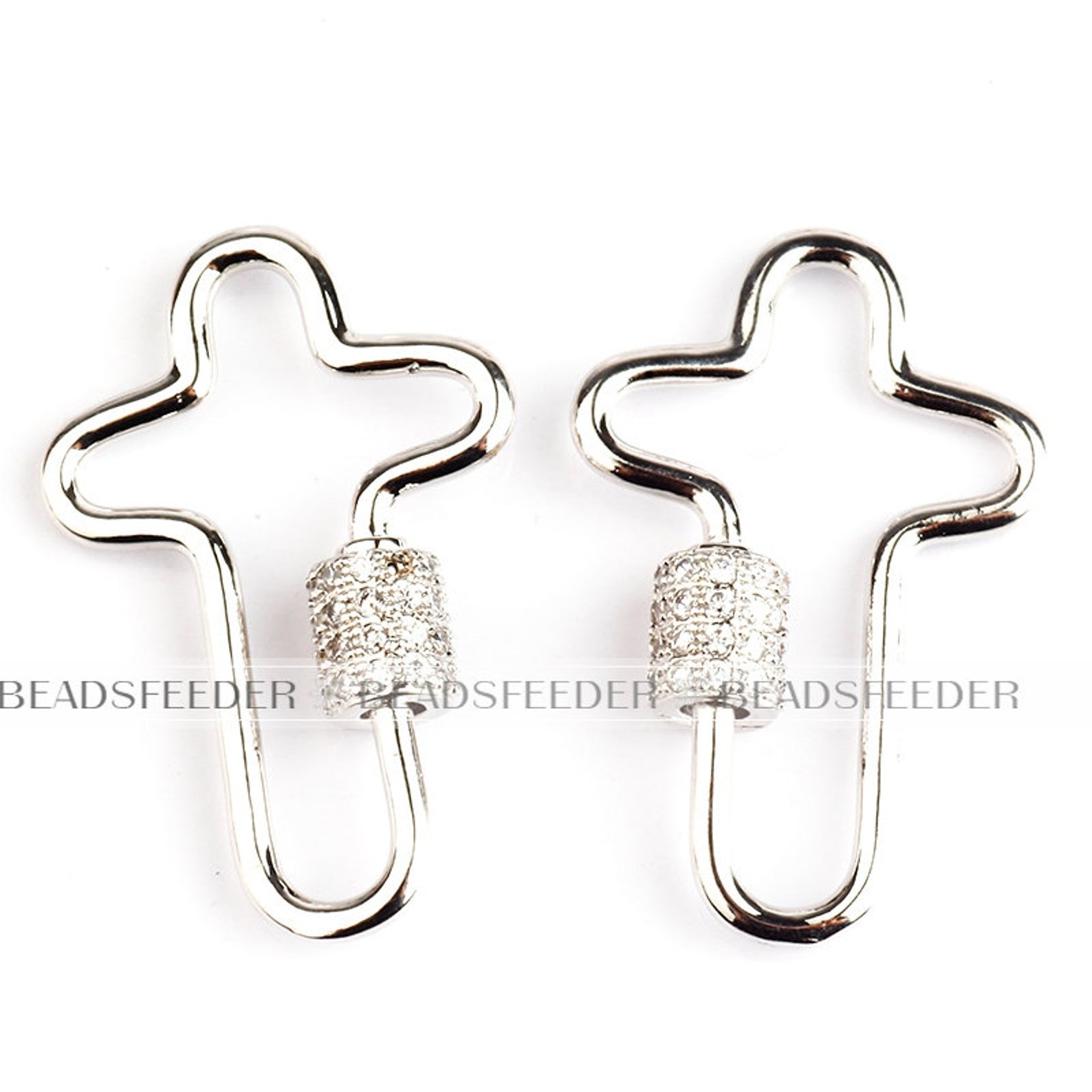 Screw on Cross Shape Clasp for Metal Chain and Cord Gold/rose | Etsy