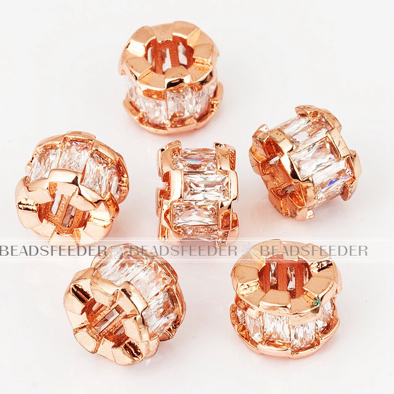 Barrel Shape Bead With Clear Fancy Stonebrass - Etsy