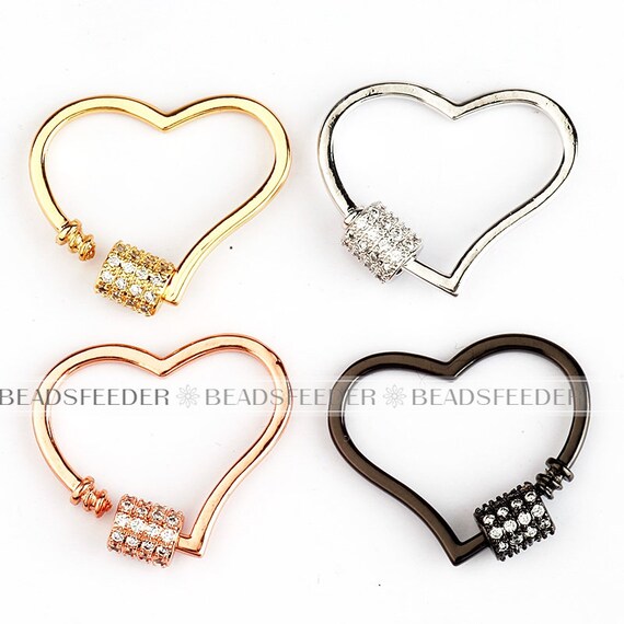 Screw on Heart Shape Clasp for Metal Chain and Cord Gold/rose - Etsy