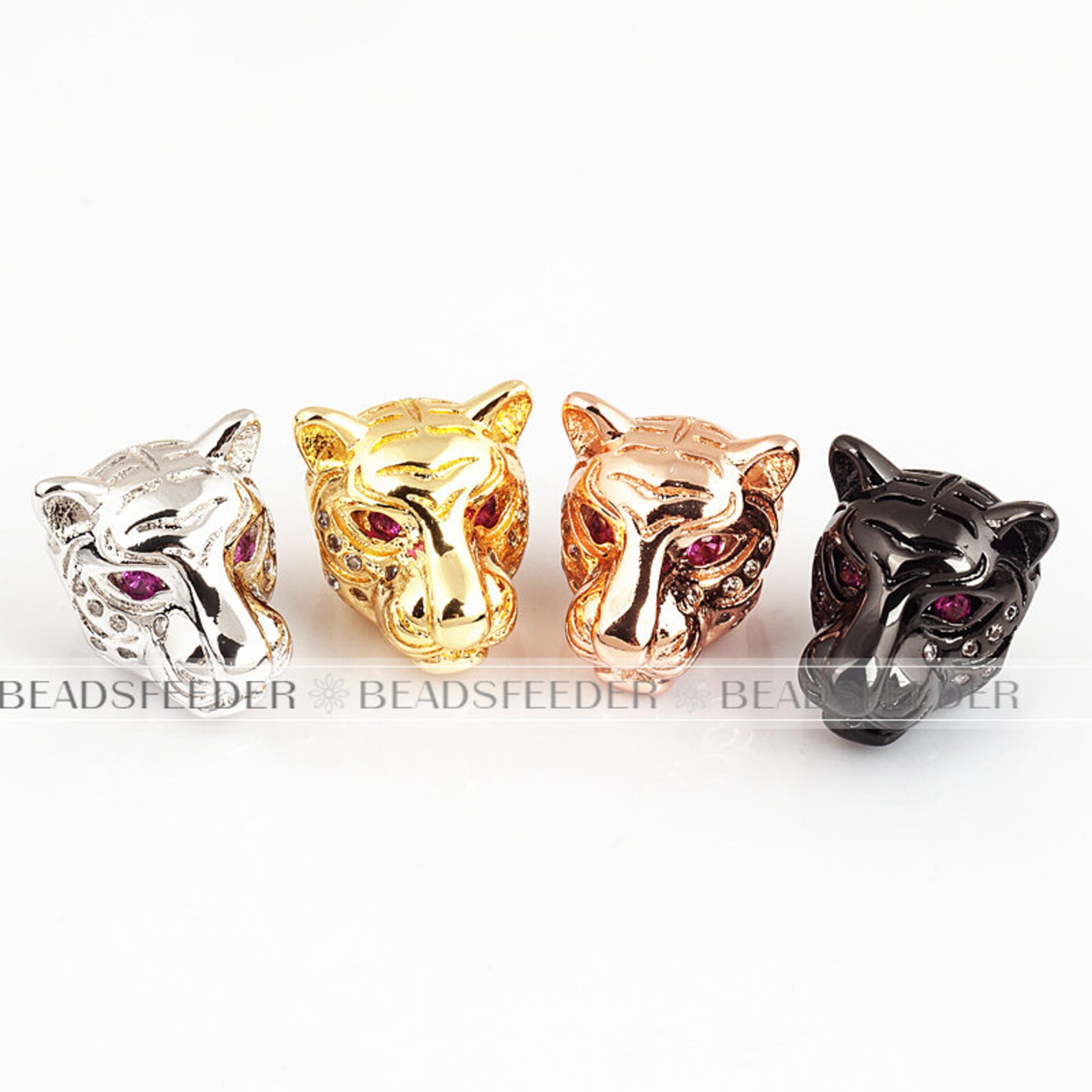 Tiger Head Beadanimal Beads Micro Pave Beads / CZ Bead Clear - Etsy