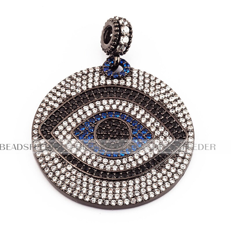 Rainbow Evil Eye Focal Pendant for Neck Lace Clear/black CZ | Etsy