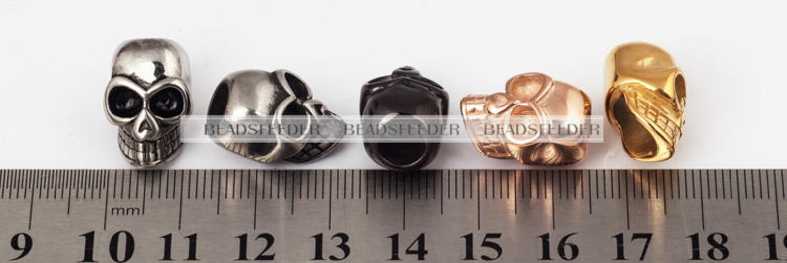 Skull Bead Stainless Skull Head Beadsparacord Beads Men - Etsy