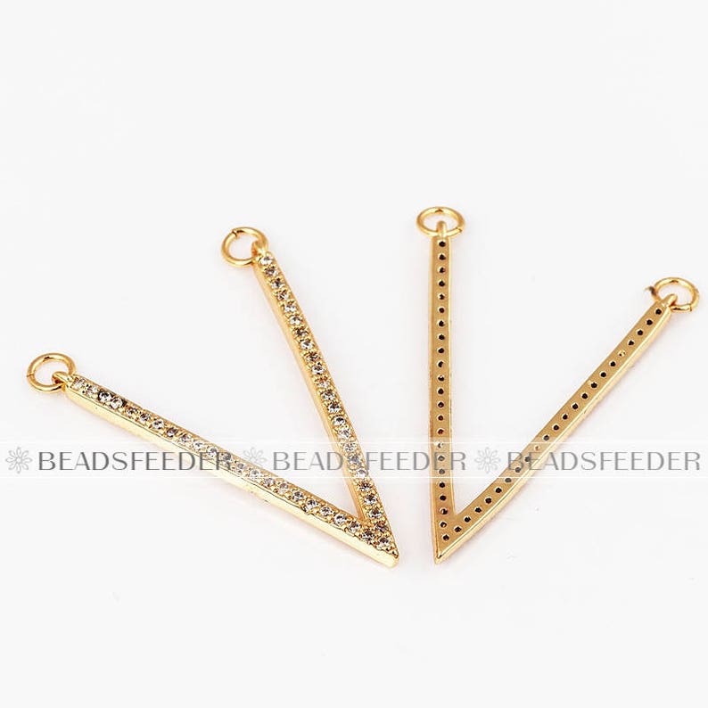 V Shape Connector for Necklace Only Micro Pave Pendant - Etsy
