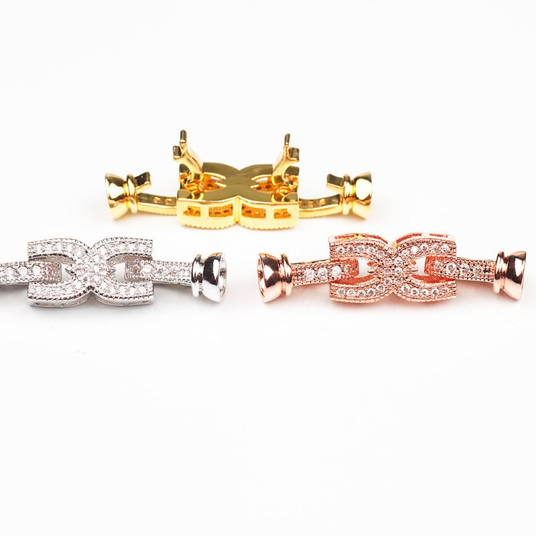 Bracelet Necklace Clasp Buckle Interlock Micro Paved CZ - Etsy