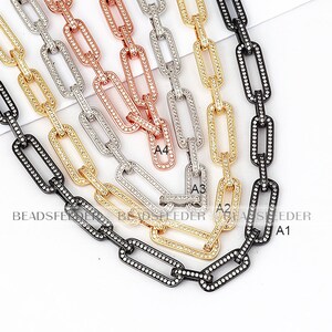 CZ Chain Jumbo Paper Clip Chain Half Finished for Bracelet - Etsy