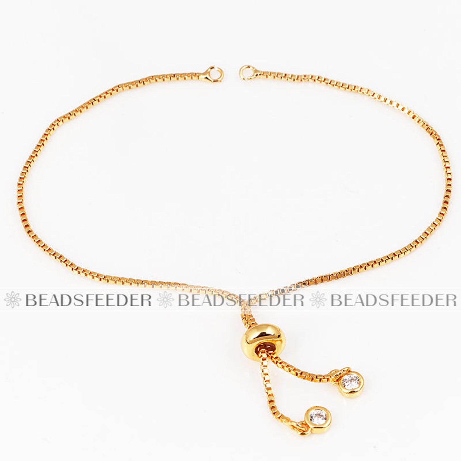 Half Finshed Bracelet box Chain With Adjustable Slider - Etsy