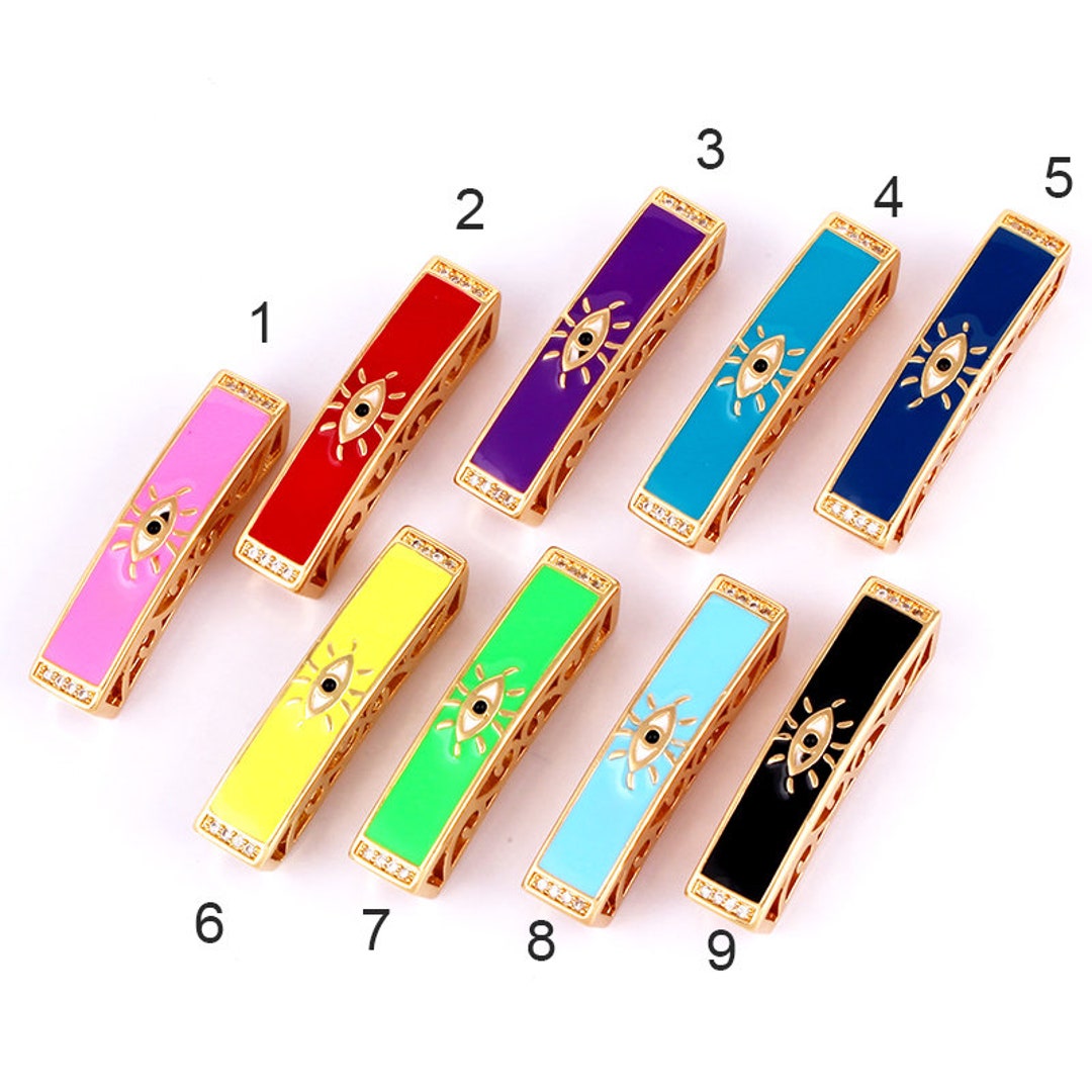 2021 New Evil Eye Ambulet Square Tube Beads Gold Plated - Etsy
