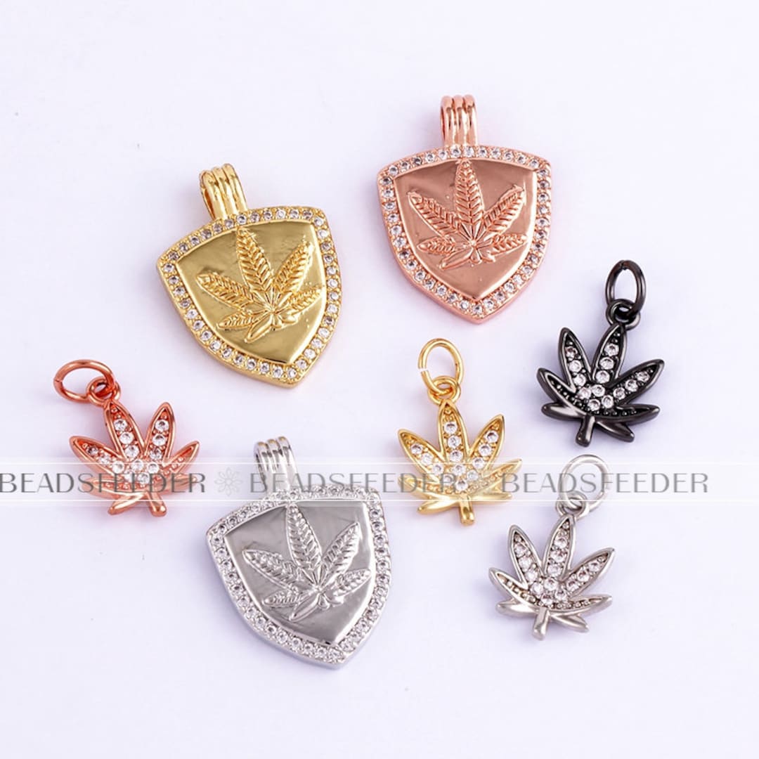 Hemp Marijuana Cannabis Pot Weed Leaf Charm Gold Plated - Etsy