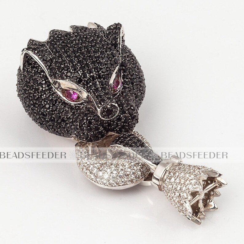 Leopard Clasp Buckle tassel head cap Micro paved CZ Micro | Etsy