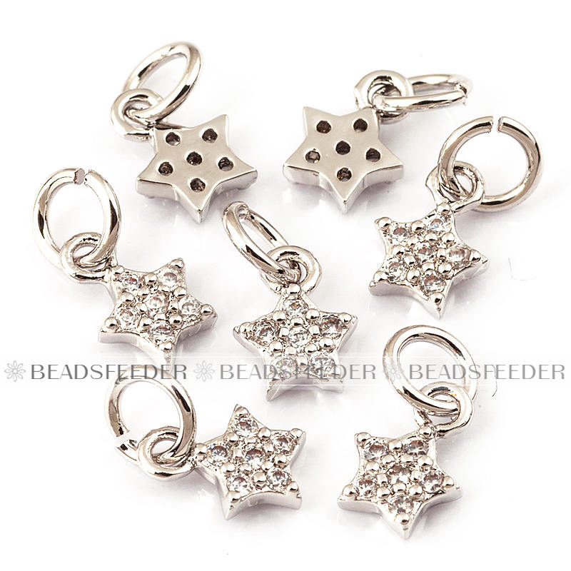 2/10pcs Super Mini Star Charm clear CZ Micro Pavecz/ Cubic - Etsy