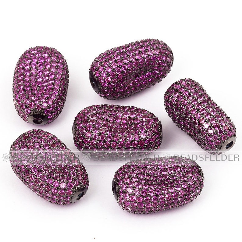 Bean Bead Micro Pave Bead/cz Bead / Clear Cubic Zirconia Bean | Etsy