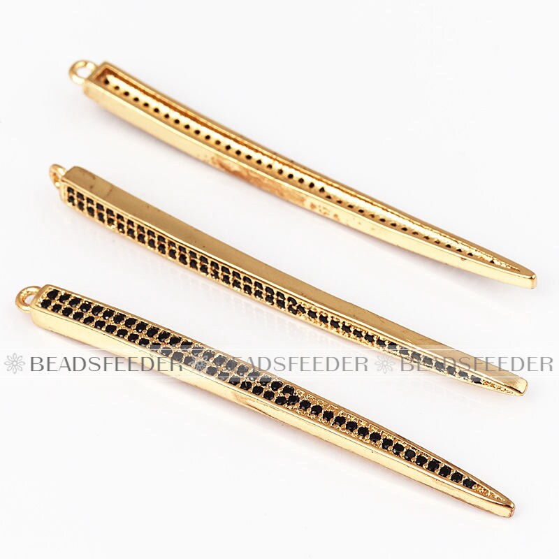 Spike/pointed Clear/black CZ Sword Weapon Pendant Micro Pave - Etsy