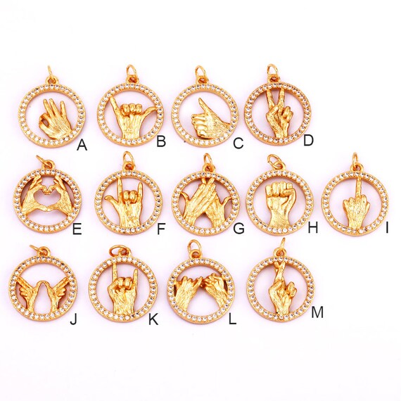 2021 New Hand Gesture Finger Sign Language Charm Pendant - Etsy