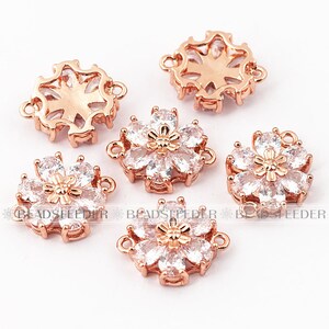 Flower Connector Link,clear CZ Paved , Findinging/cubic Zirconia CZ ...