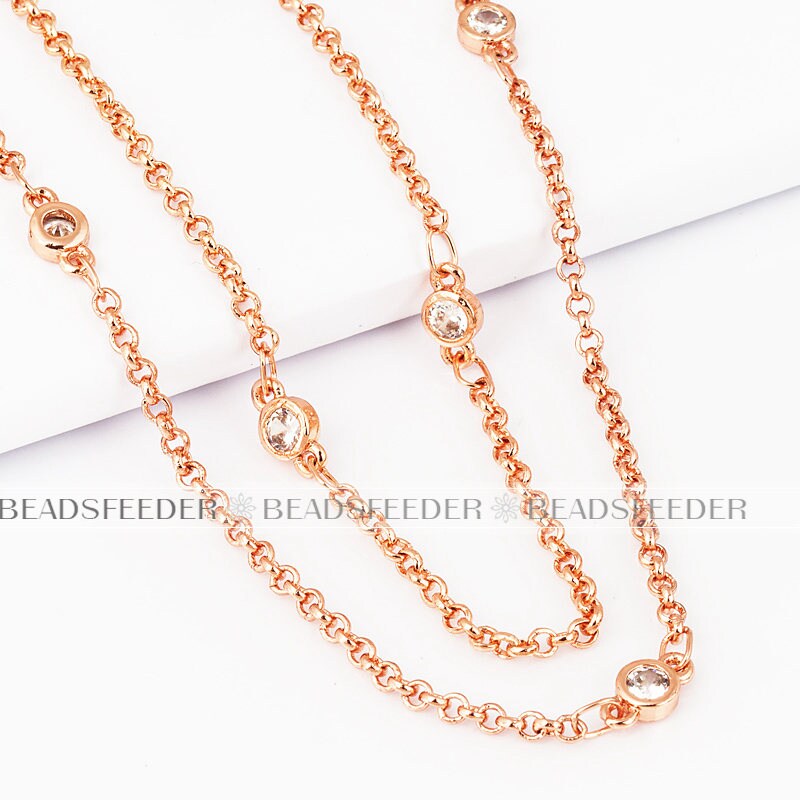 Sturdy Half Finished CZ Chain Brass Based - Etsy