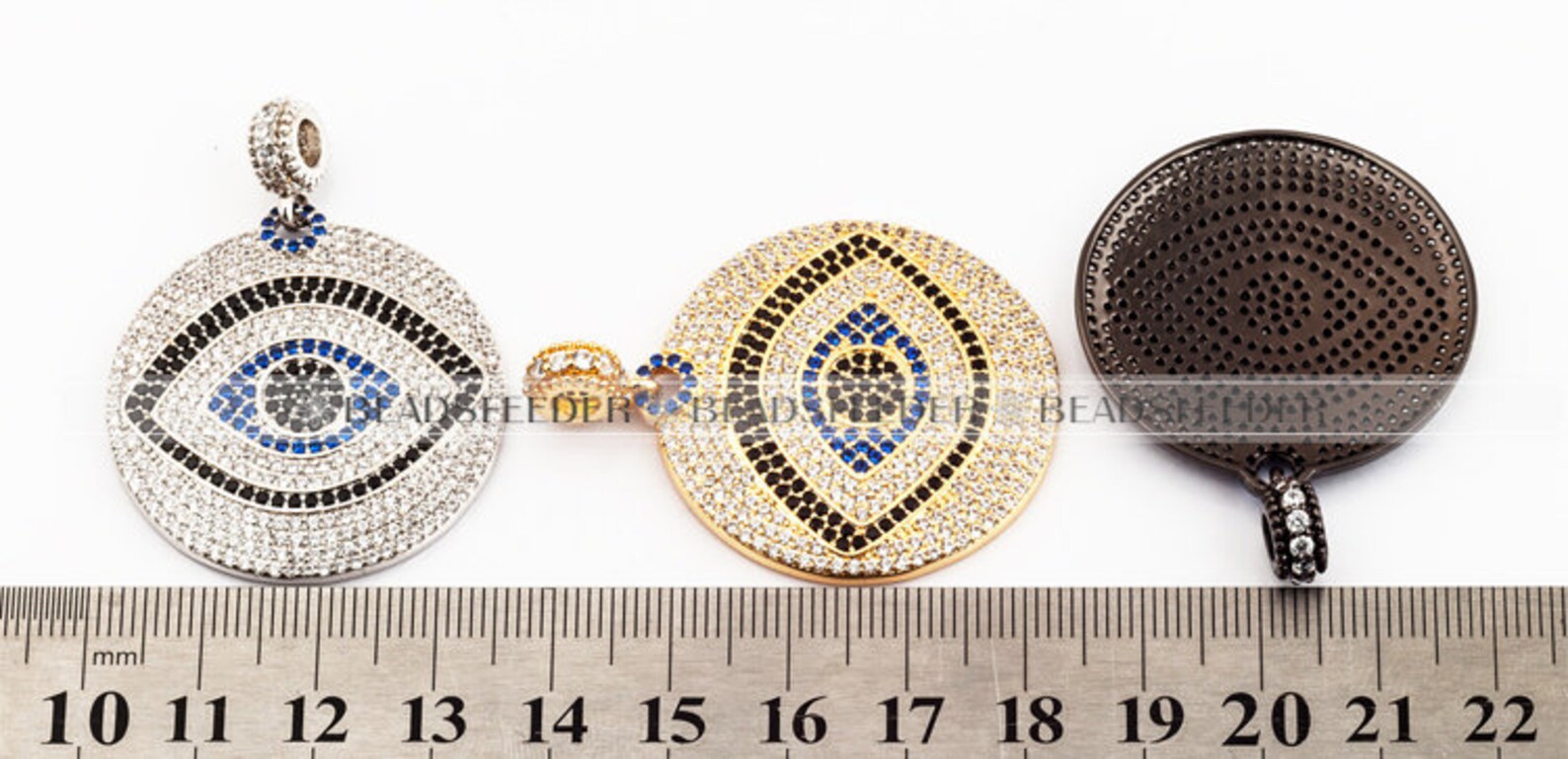 Rainbow Evil Eye Focal Pendant for Neck Lace Clear/black CZ | Etsy