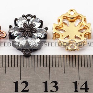 Flower Connector Link,clear CZ Paved , Findinging/cubic Zirconia CZ ...