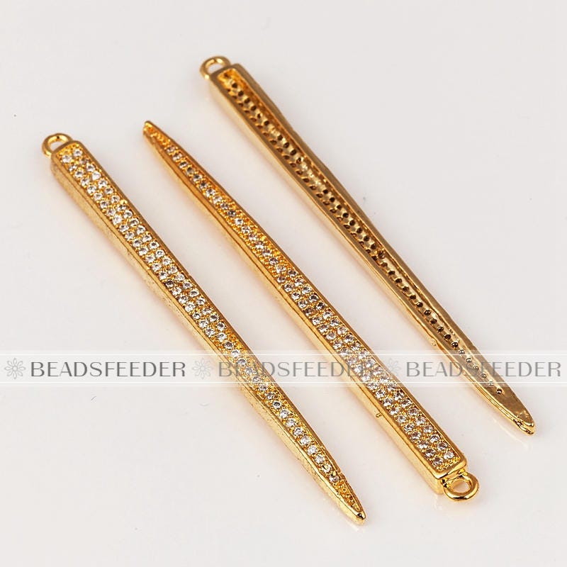 Spike/pointed Clear/black CZ Sword Weapon Pendant Micro Pave - Etsy