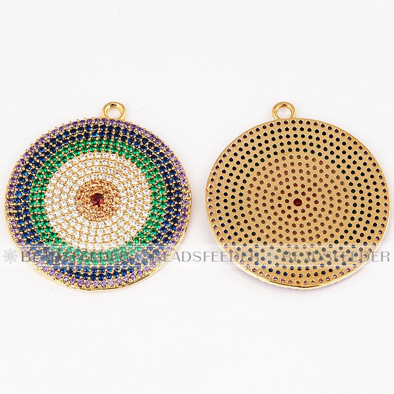 Rainbow Color Evil Eye Pendant for Neck Lace Cubic Zirconia - Etsy