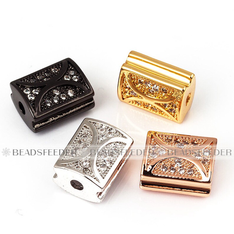 Rectangle Beads for Adjustable Sliding Knot Closure Bracelet | Etsy