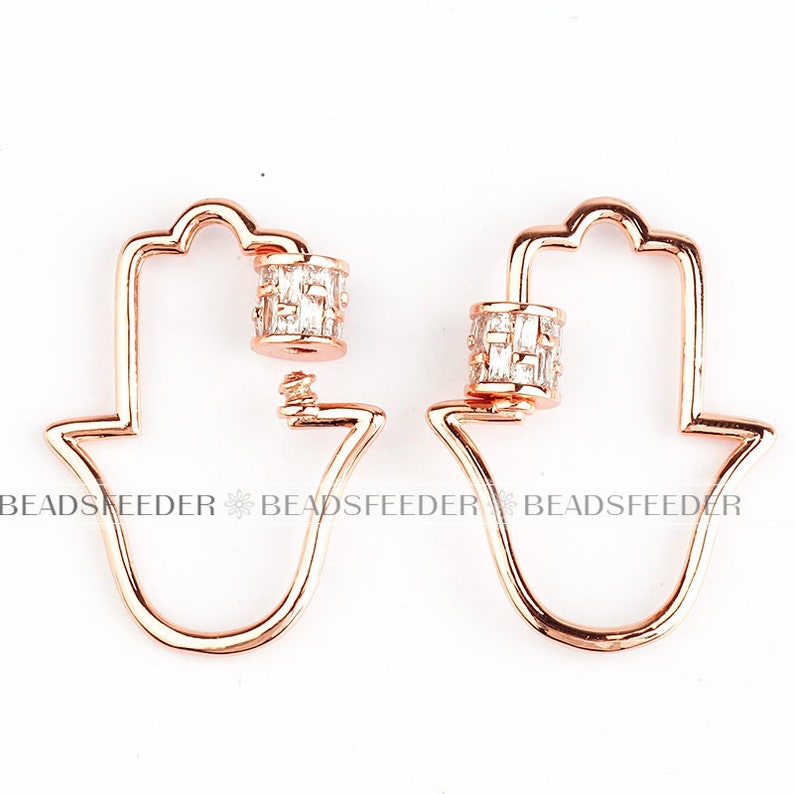 Screw on Hamsha Hand Clasp for Metal Chain and Cord Gold/rose - Etsy