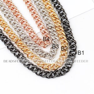 CZ Chain Jumbo Paper Clip Chain Half Finished for Bracelet - Etsy