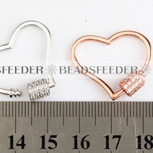 Screw on Heart Shape Clasp for Metal Chain and Cord Gold/rose - Etsy