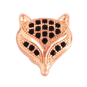Fox Beads, Fox Face, Fox Head Bead,animal Beads, Micro Pave Beads / CZ ...