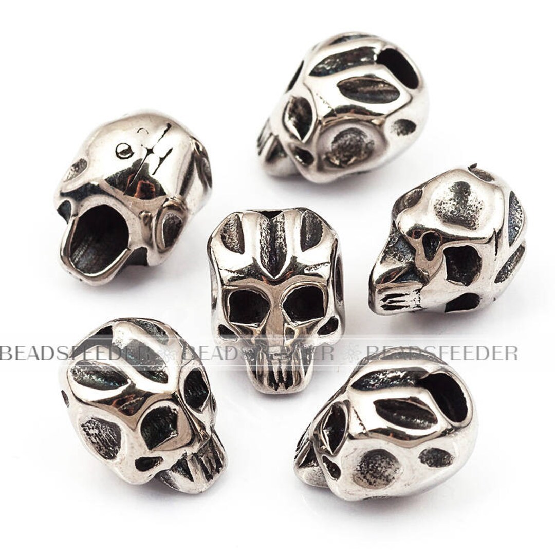 2pcs Alien Skull Bead Stainless Skull Head Beadsmen - Etsy