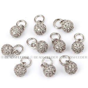 Classic Round Ball Charm Clear Zirconia Charm - Etsy