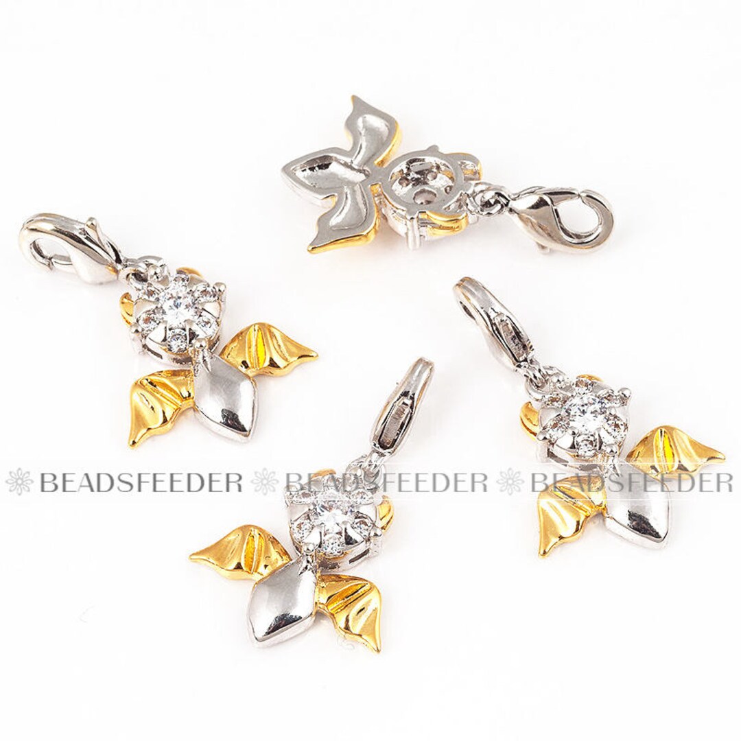 Angle Charm With Lobster Clasp Shinny Finish Cubic Zirconia - Etsy