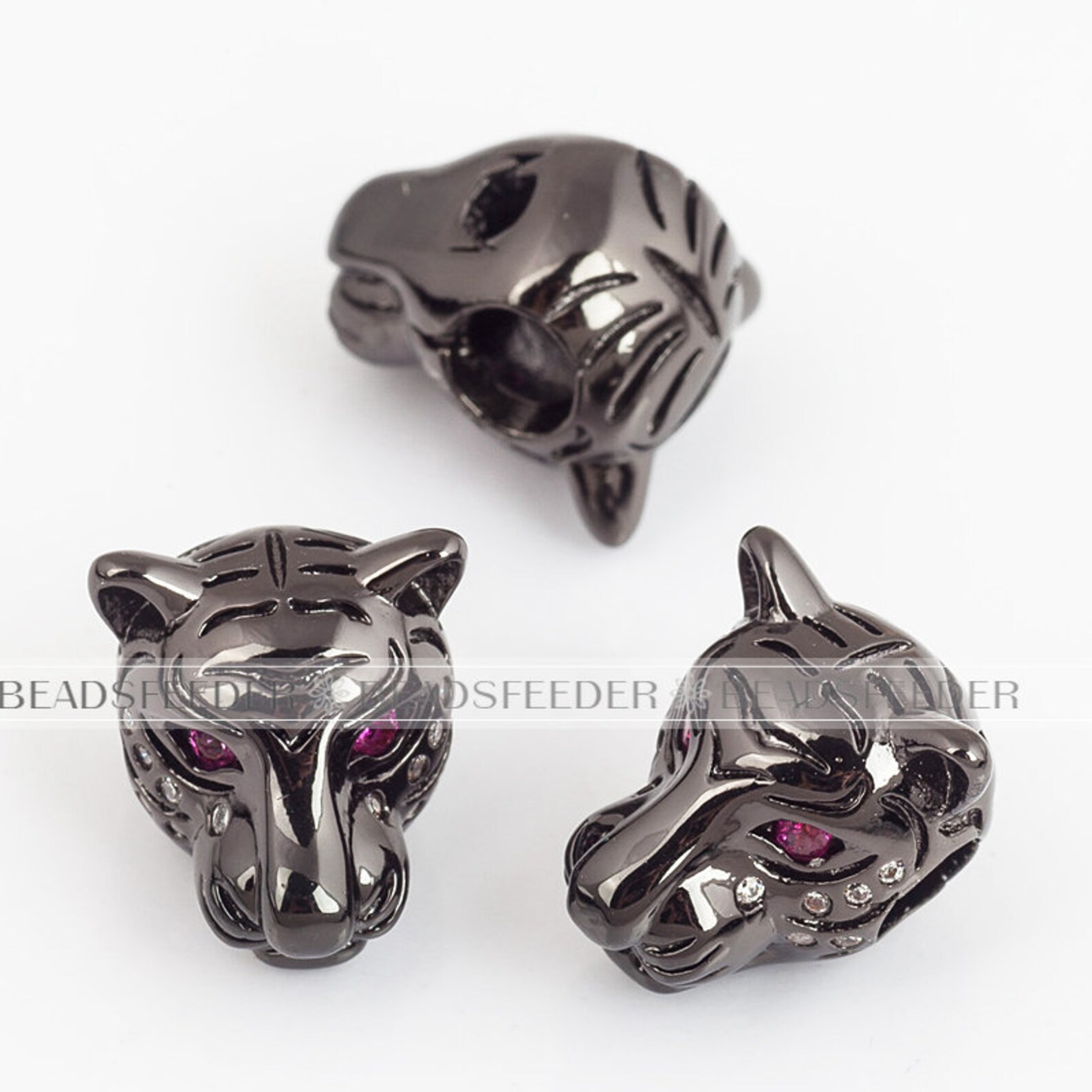 Tiger Head Beadanimal Beads Micro Pave Beads / CZ Bead Clear - Etsy