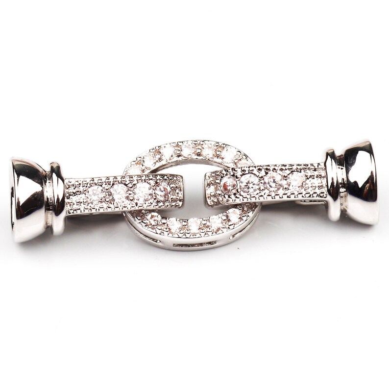 Oval Clasp Buckle Interlock Micro paved CZ Micro Pave | Etsy