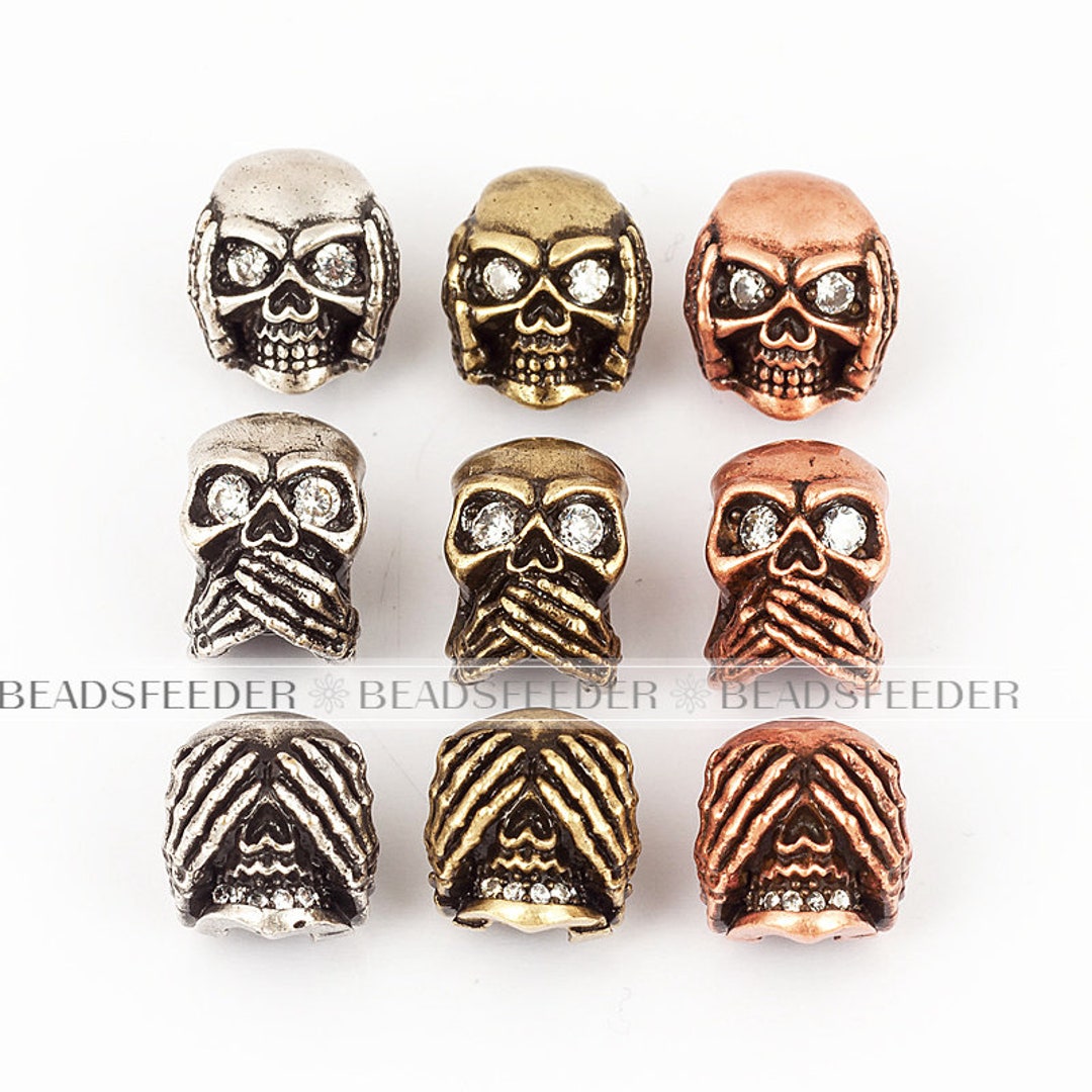 Wise Three Monkeys Skull Bead See No Evilhear No Evil - Etsy