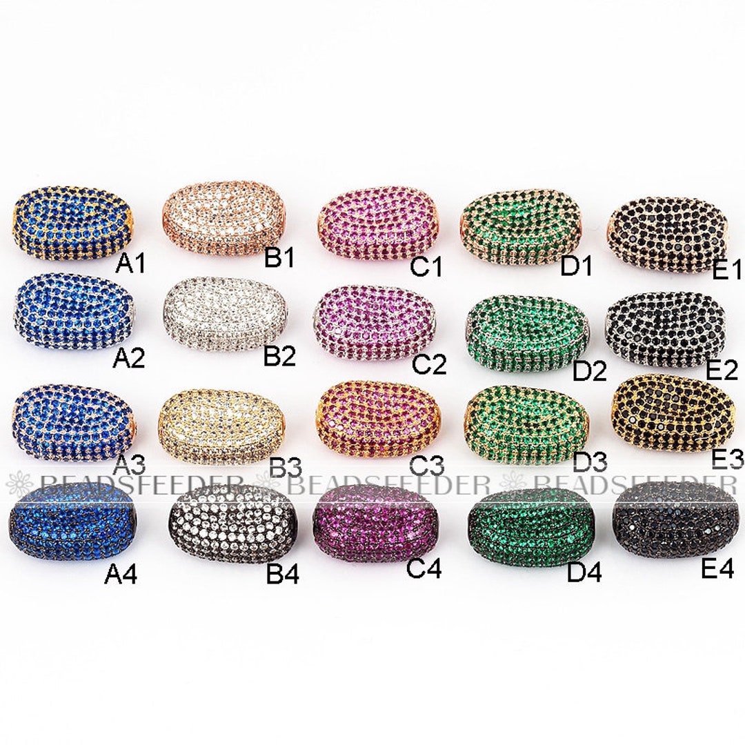 Bean Bead Micro Pave Bead/cz Bead / Clear Cubic Zirconia Bean - Etsy