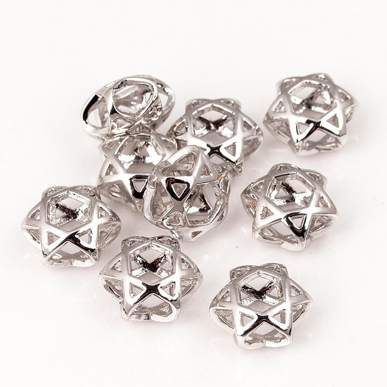 6pcs Six pointed stars Hexagram space bead/bead frame | Etsy
