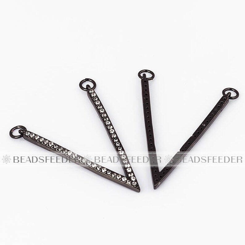 V Shape Connector for Necklace Only Micro Pave Pendant - Etsy